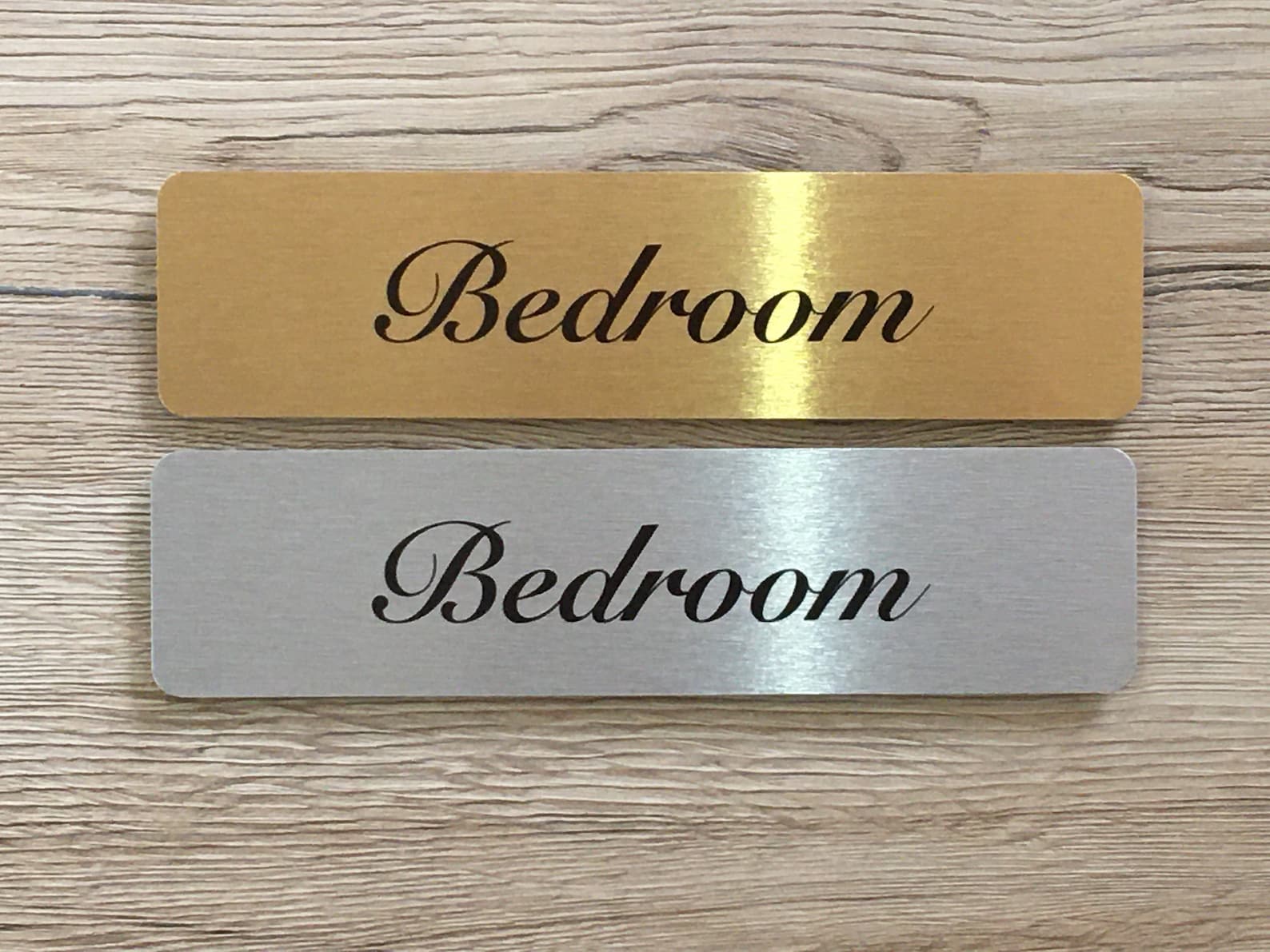 ELEGANT ROOM SIGNS Door Plaques in Brushed Silver Gold or - Etsy UK