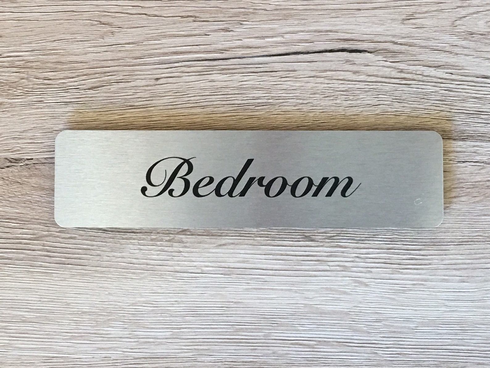 ELEGANT ROOM SIGNS Door Plaques in Brushed Silver, Gold or White Metal ...