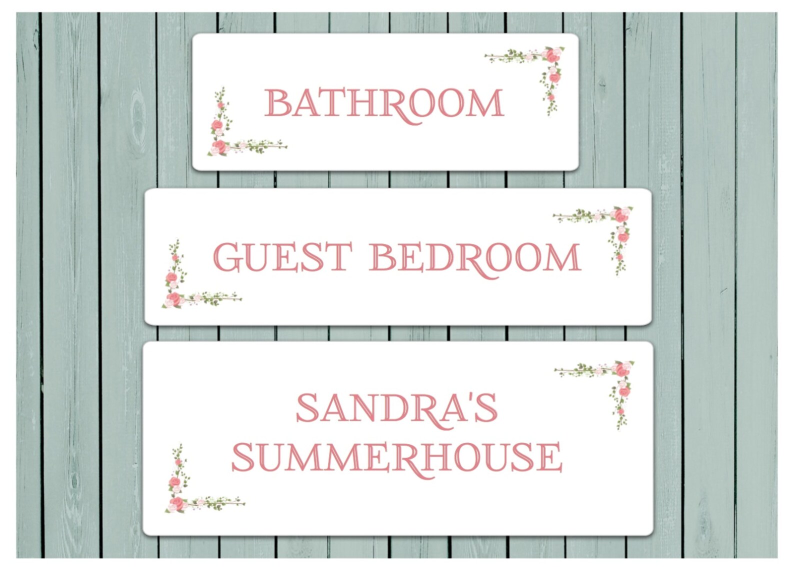 ROSEBUD ROOM or Door Sign: Cottage Chic Floral Design With Add | Etsy ...