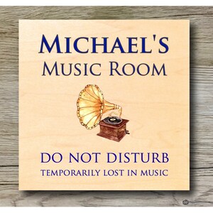 MAPLE WOOD Music Sign: Handmade Personalised Wall Plaque Add Lyrics ...