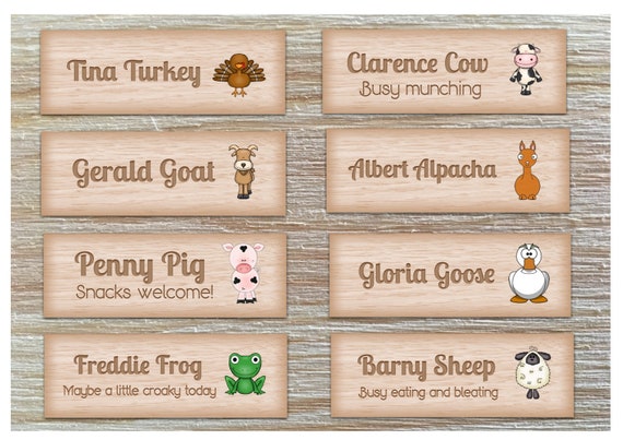 FARM ANIMAL NAME Sign Pet Personalised House Cage or Kennel | Etsy UK