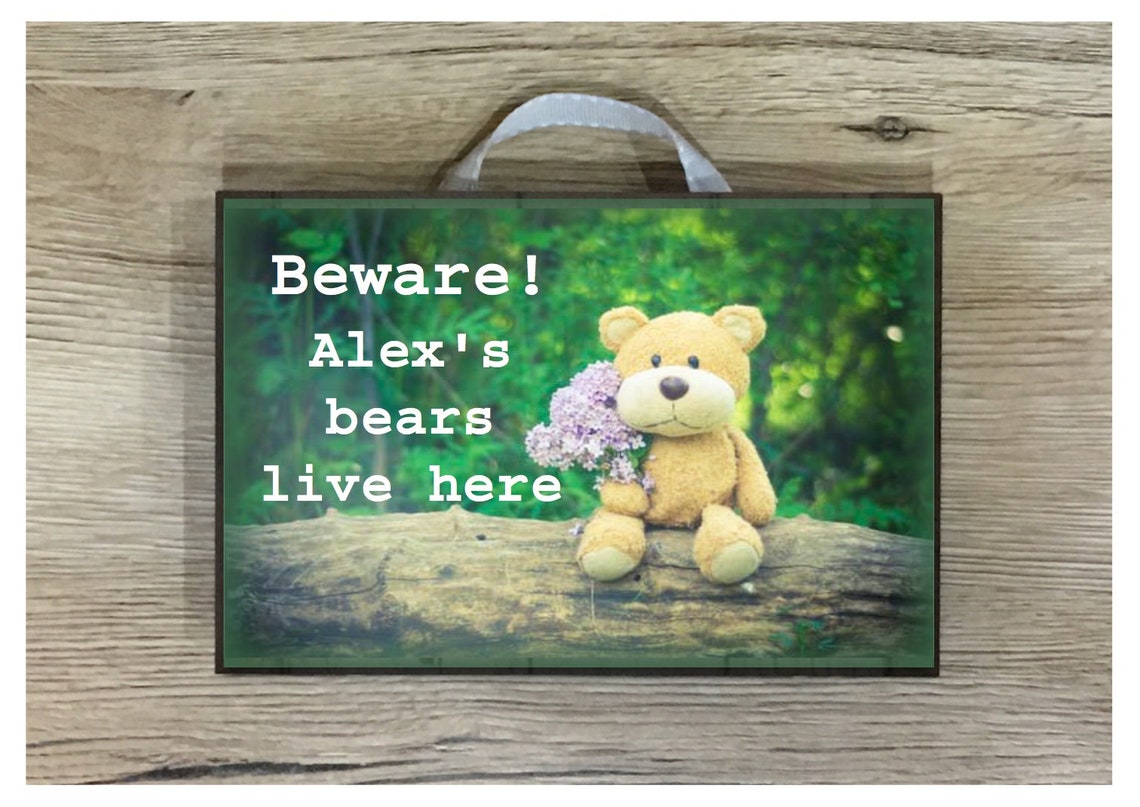 BESPOKE BEAR SIGN Custom Made Door Plaque in Metal or Wood: - Etsy UK