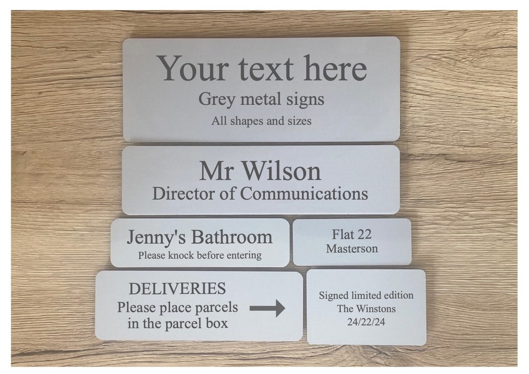 GREY SIGNS Personalised Custom Made Door or Wall Business Office School ...