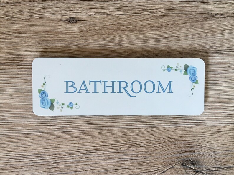 BLUE ROSEBUD ROOM or Door Sign: Cottage Chic Floral Design | Etsy