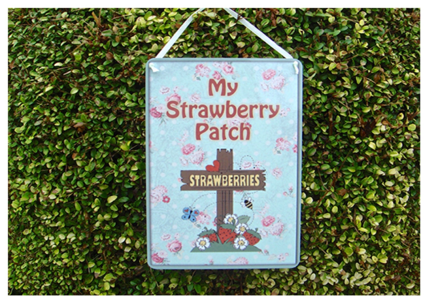 My Strawberry Patch Metal Garden Sign With Personalised Option | Etsy UK