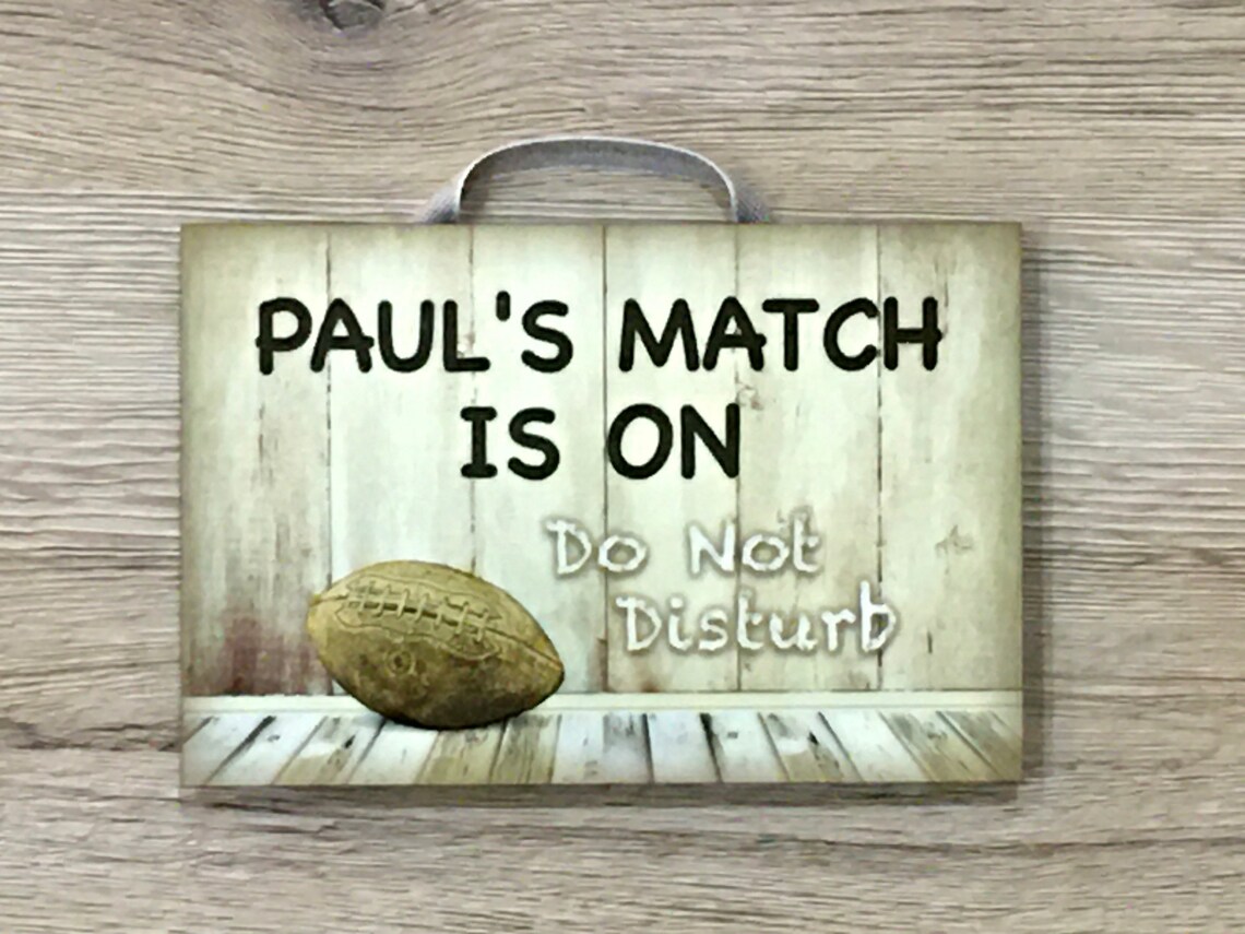 RUGBY SIGN: Match is on or Add Own Text to Personalised - Etsy UK