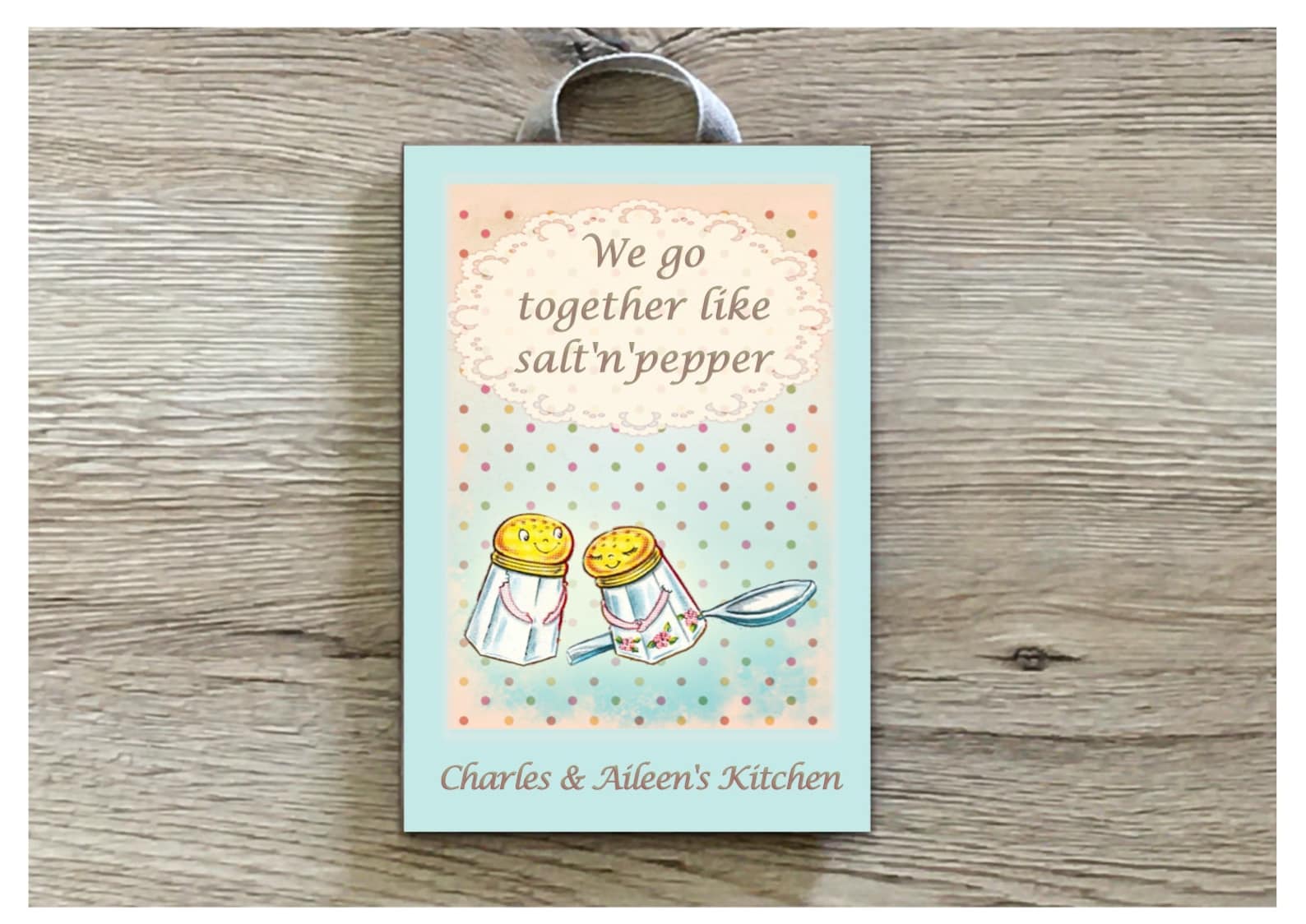 SALT 'N' PEPPER Vintage Metal Kitchen Sign With a Personalisation ...
