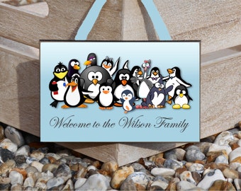 Penguin Welcome Sign | Etsy