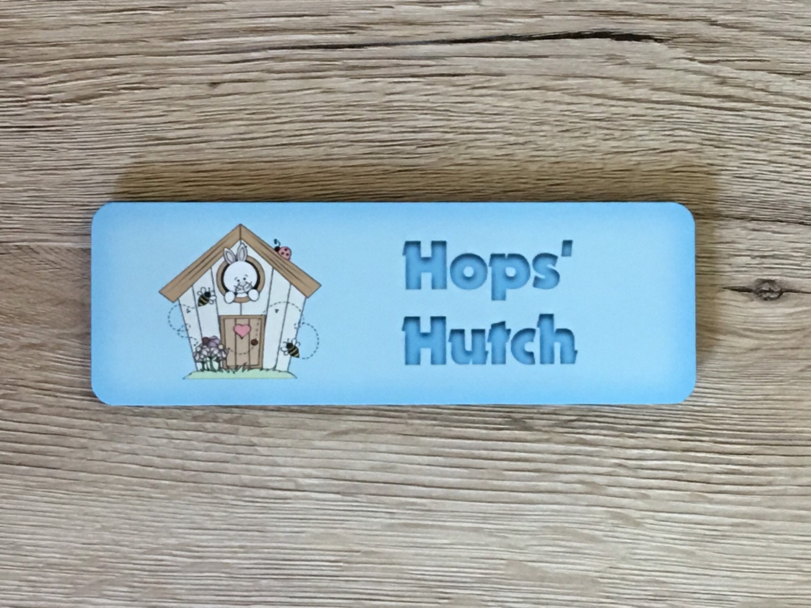 RABBIT HUTCH SIGNS: Pink Blue Green Purple or Cream Metal | Etsy