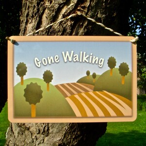Gone Walking Sign: Personalised Fun Hanging Custom-made Door Plaque for ...