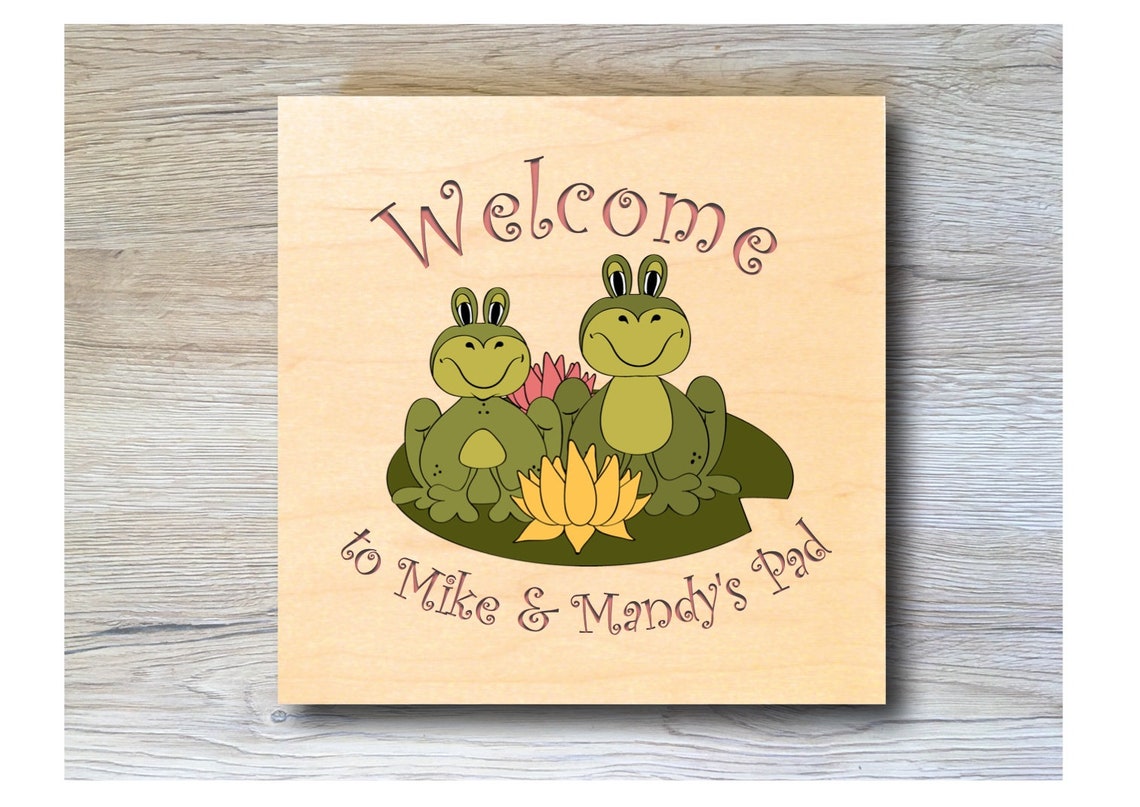 MAPLE WOOD Welcome to My Pad Square Sign: Bespoke Personalised | Etsy