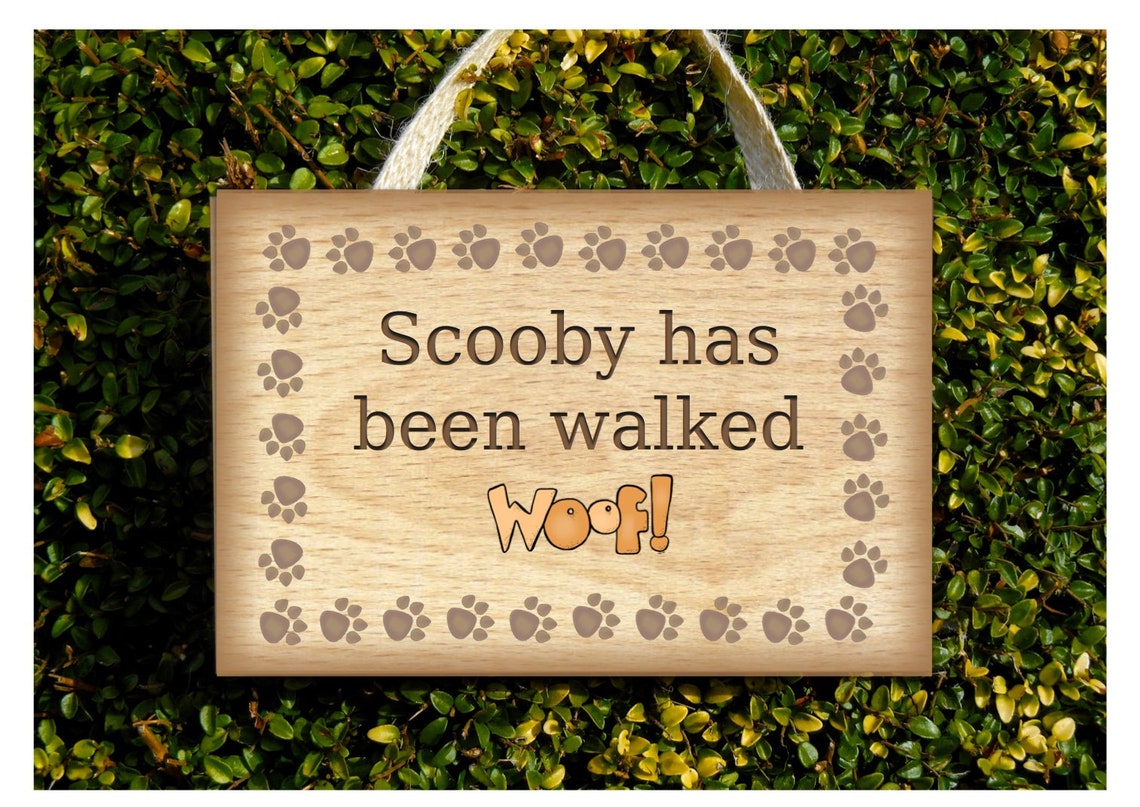 DOG WALKING Rustic Sign: Custom-made Personalised Wooden - Etsy Norway