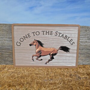 GONE RIDING or Gone to the Stables Bespoke Metal Door Plaque for Keen ...