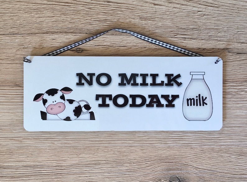 NO MILK TODAY Aluminium Reusable Sign for Your Milkman: Personalised ...