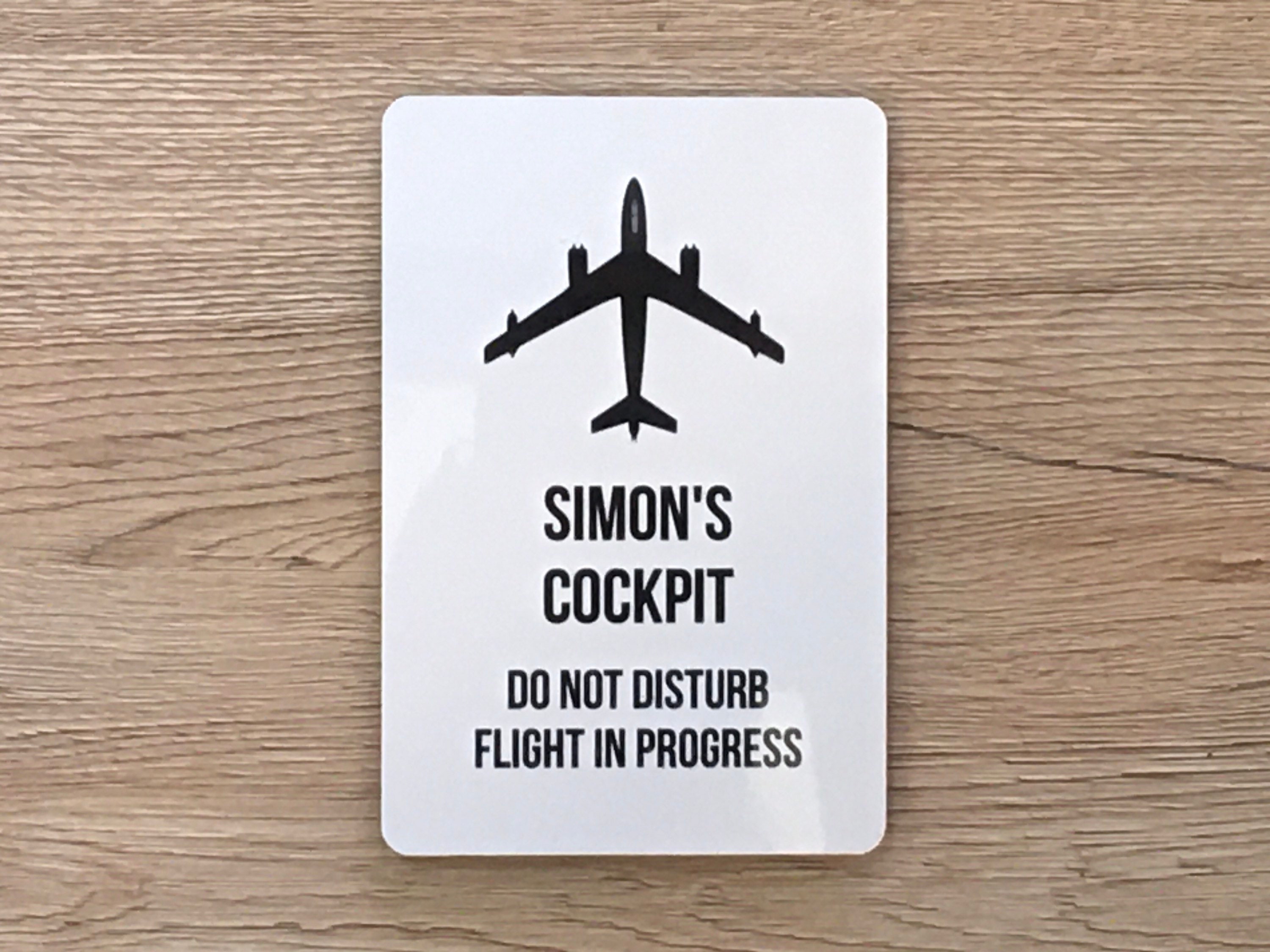 Aeroplane Personalised Sign Silver, Gold or White Metal Custom-made ...