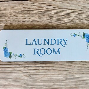 BLUE ROSEBUD ROOM or Door Sign: Cottage Chic Floral Design With Add ...