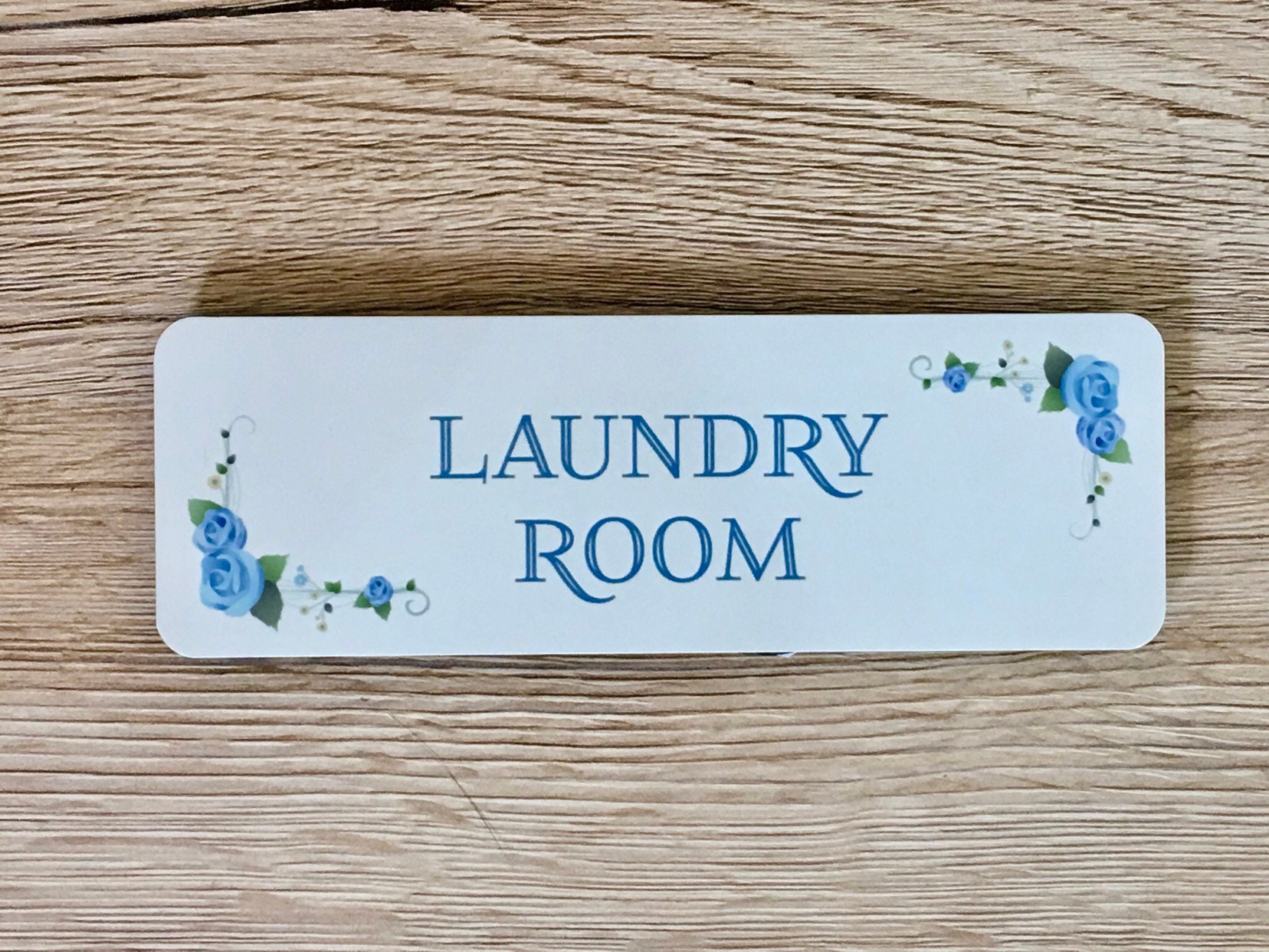 BLUE ROSEBUD ROOM or Door Sign: Cottage Chic Floral Design | Etsy