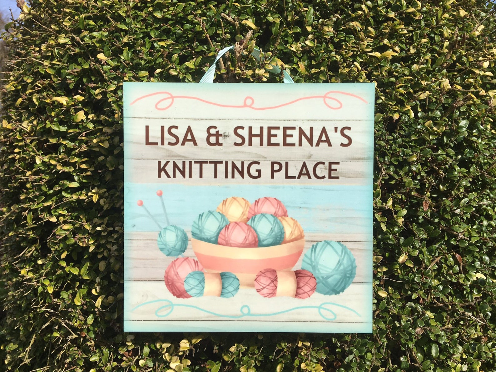 PERSONALISED KNITTING SIGN in Metal or Wood: Room Door or - Etsy