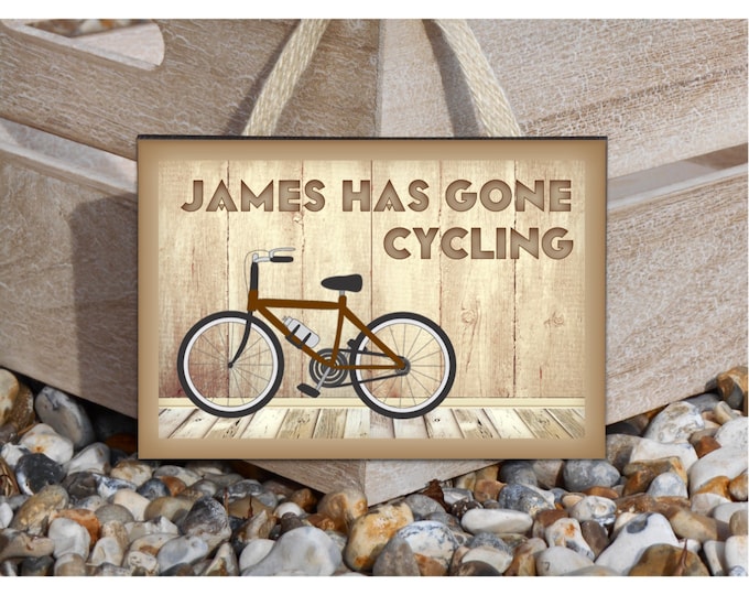 GONE CYCLING Rustic Sign: Custom-made Personalised Wooden | Etsy UK