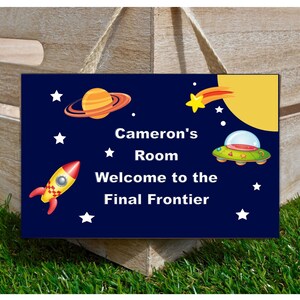 Outer Space Personalised Custom Made Children's Bedroom Sign, Door ...