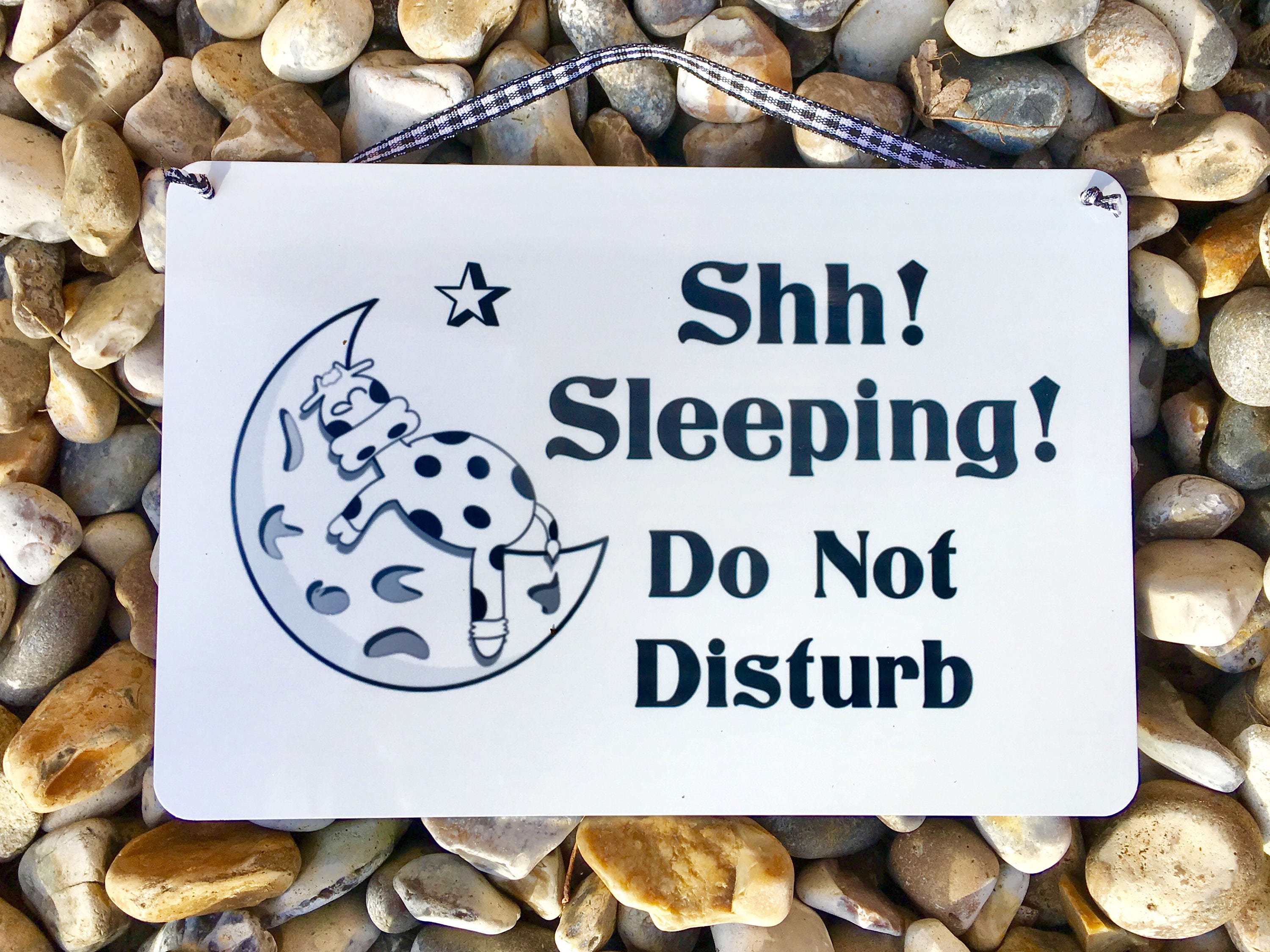 SHH! SLEEPING Do Not Disturb Silver, Gold or White Sign: Add Own Text ...