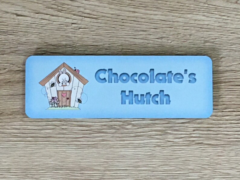 RABBIT HUTCH SIGNS: Pink Blue Green Purple or Cream Metal - Etsy UK
