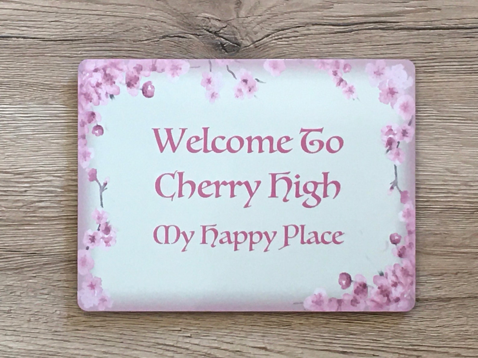 ADD TEXT to Our Cherry Blossom SIGN Personalised Custom Made | Etsy UK