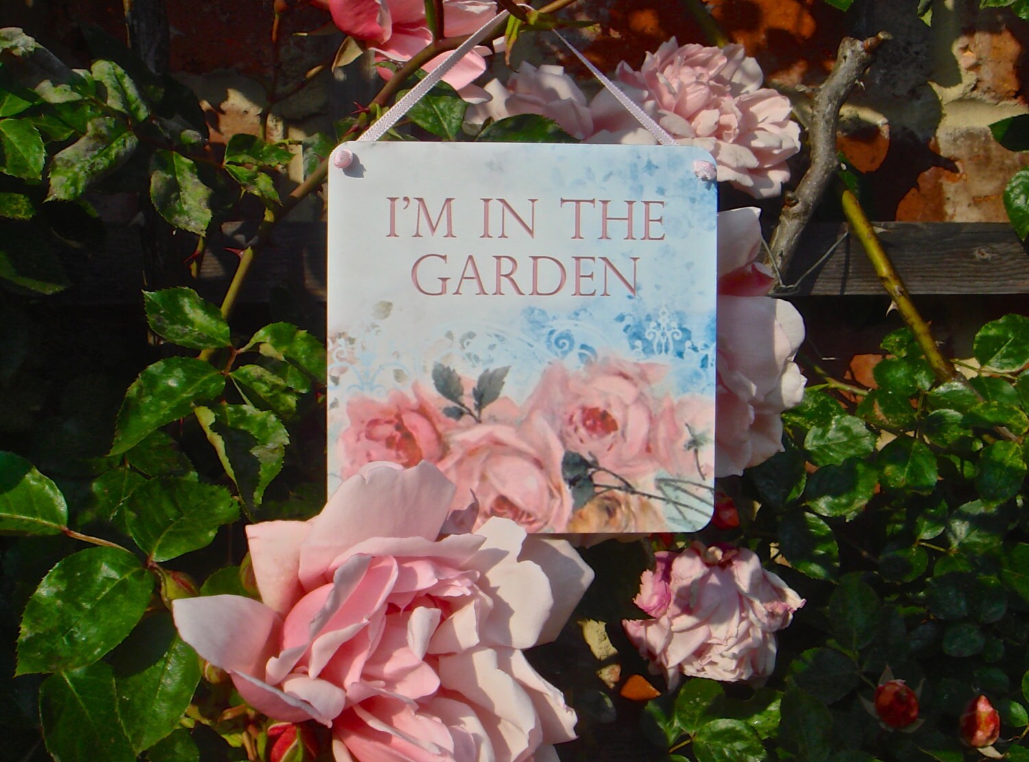 I'm in the Garden Hanging Sign Metal or Wood Gardening | Etsy