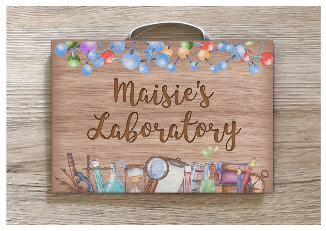 Science Door Sign Custom Made Personalised Room Plaque in Metal or Wood ...