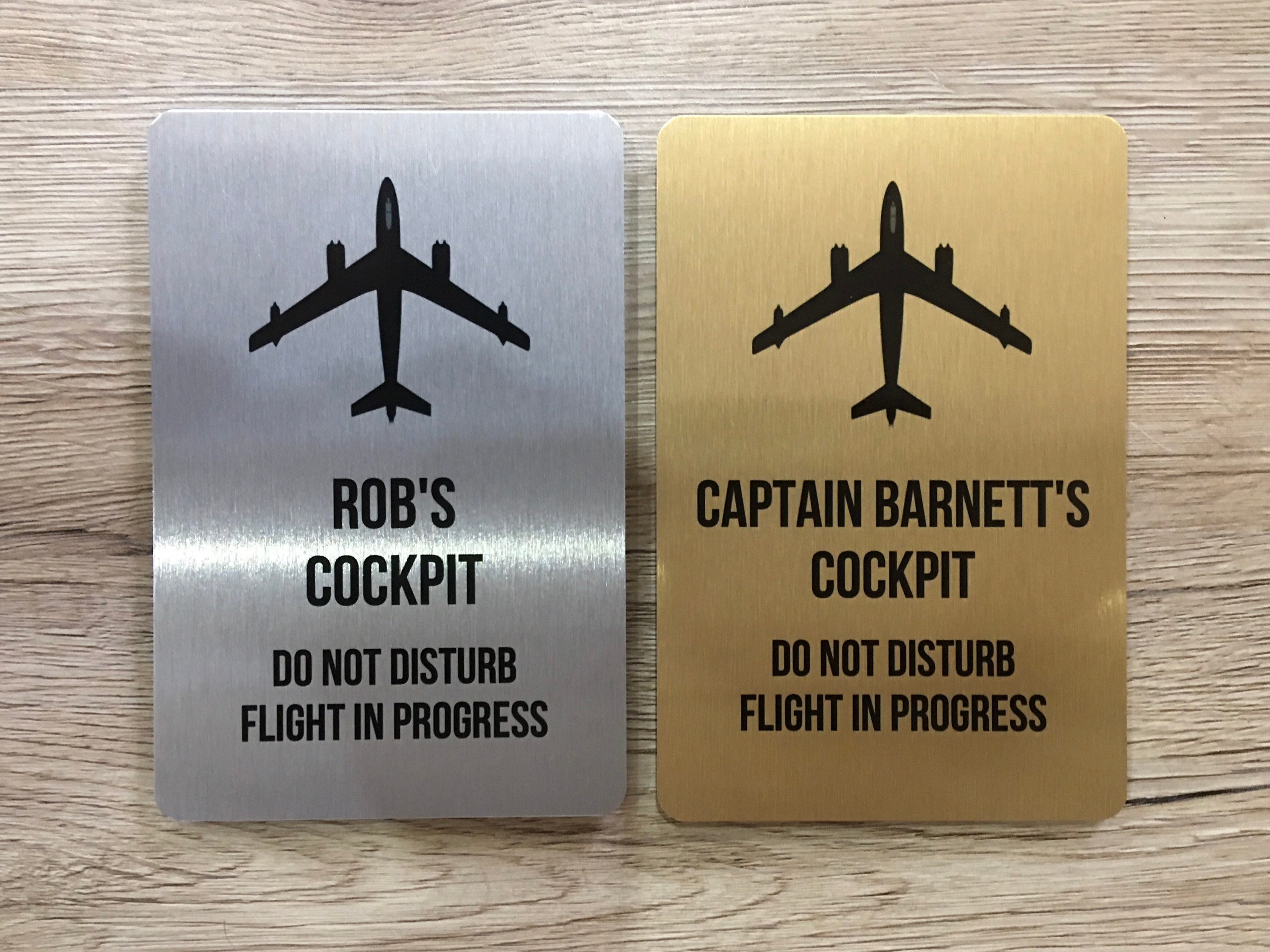 Aeroplane Personalised Sign Silver Gold or White Metal - Etsy UK