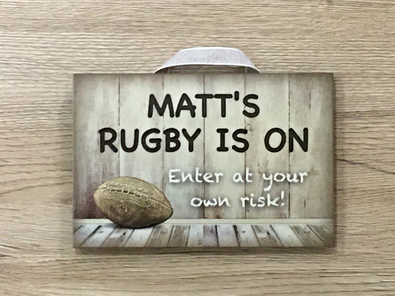 RUGBY SIGN: Match is on or Add Own Text to Personalised - Etsy UK