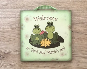 Frog Welcome Sign - Etsy