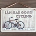 Gone Cycling Sign - Bespoke Shabby Chic Hanging Metal Door Plaque or ...