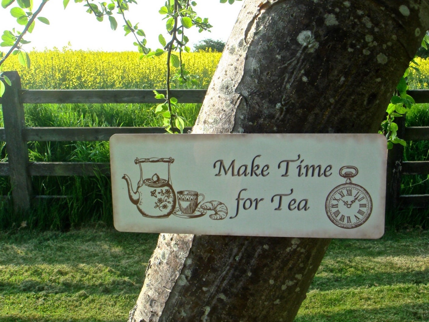 Make Time for Tea: Rustic Metal or Wood Sign - Etsy UK