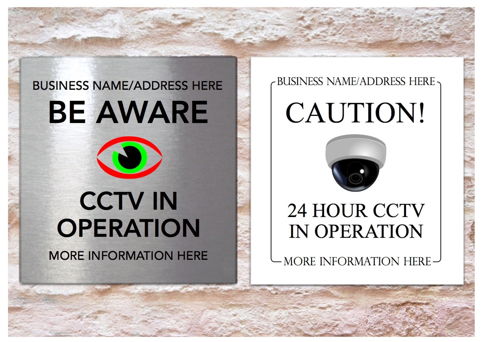 Add Text to Personalised CCTV Camera Square Sign in Silver, Gold or ...