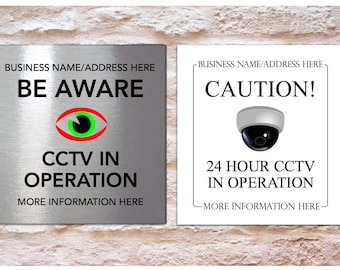 Funny Cctv Warning Metal Sign Gift Waterproof Garage Parking Outdoor ...