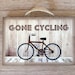 GONE CYCLING Rustic Sign: Custom-made Personalised Wooden Hanging ...