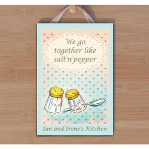 SALT 'N' PEPPER Vintage Metal Kitchen Sign With a Personalisation ...
