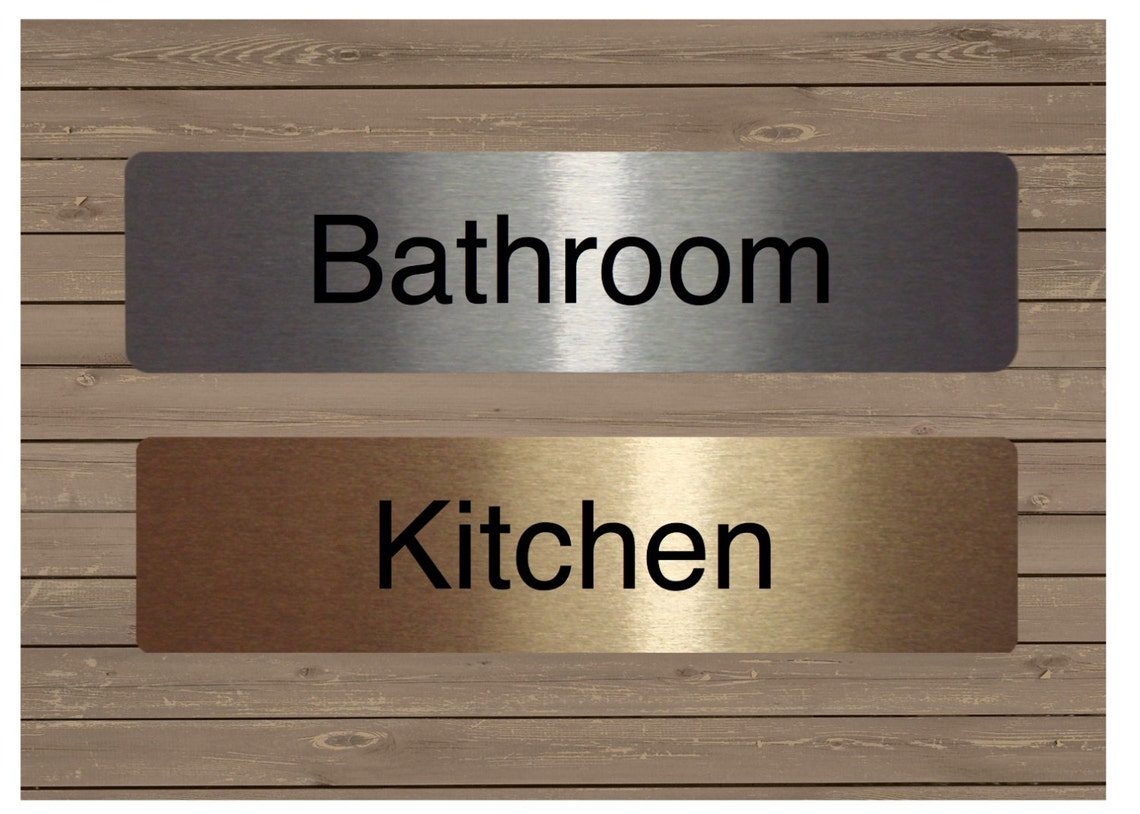 ROOM DOOR SIGNS in Brushed Silver Gold or White Metal for the - Etsy UK