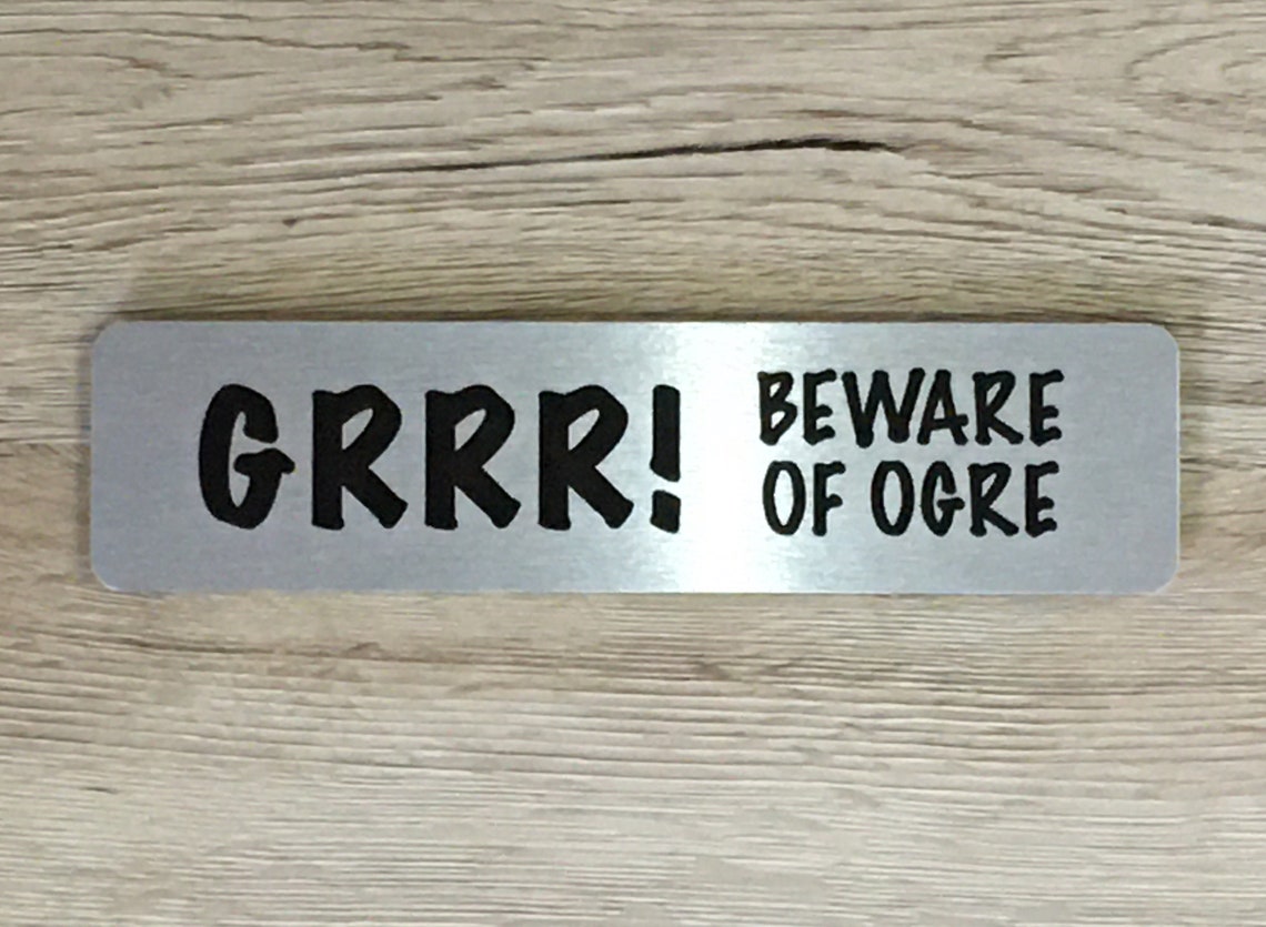 GRRR! BEWARE DOG Vital Signs in Brushed Silver, Gold or White Metal ...