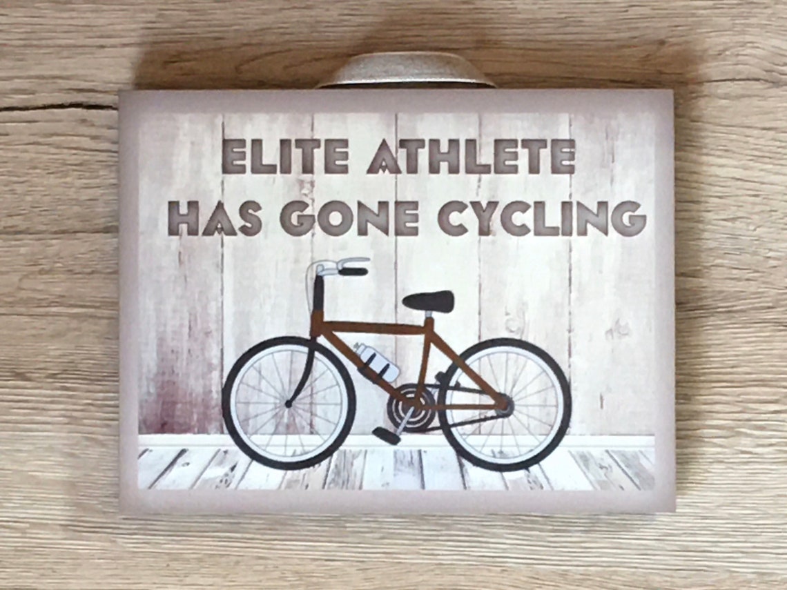 GONE CYCLING Rustic Sign: Custom-made Personalised Wooden Hanging ...