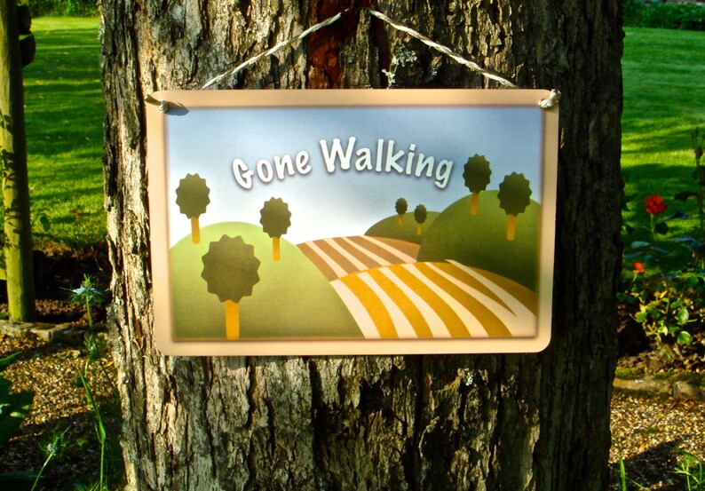 Gone Walking Sign: Personalised Fun Hanging Custom-Made Door | Etsy