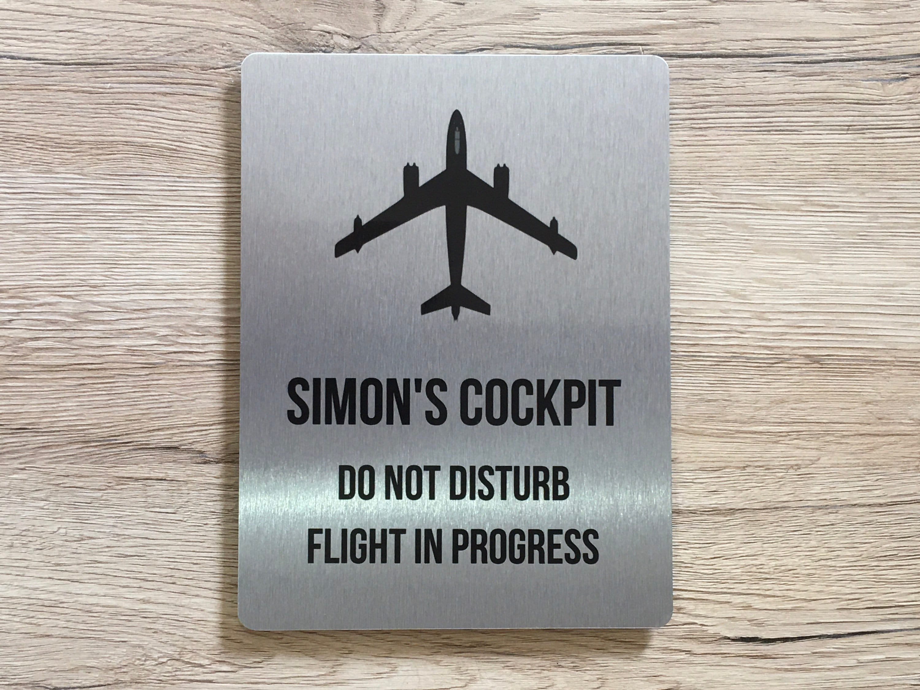 Aeroplane Personalised Sign Silver, Gold or White Metal Custom-made ...