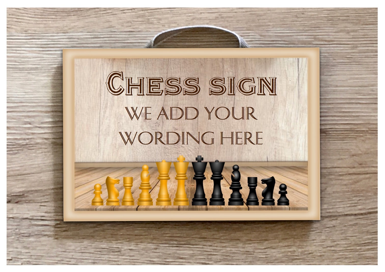 CHESS in PROGRESS SIGN Personalised Custom Made Wood Door or Wall ...