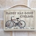 Gone Cycling Sign - Bespoke Shabby Chic Hanging Metal Door Plaque or ...