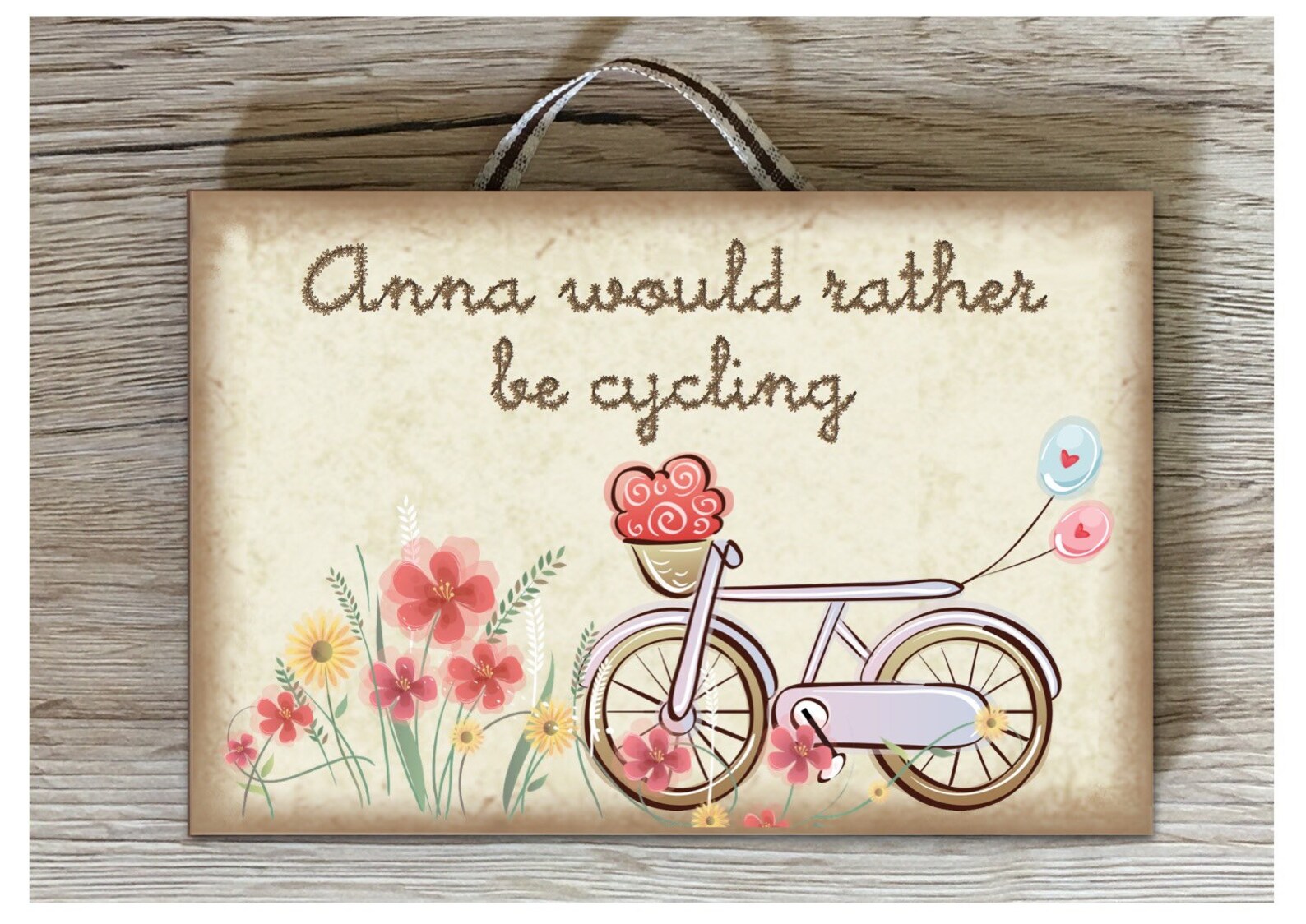 Rustic Gone Cycling Sign Custom-made Door Plaque: | Etsy UK