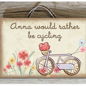Rustic Gone Cycling Sign, Custom-made Door Plaque: Personalised Gift ...