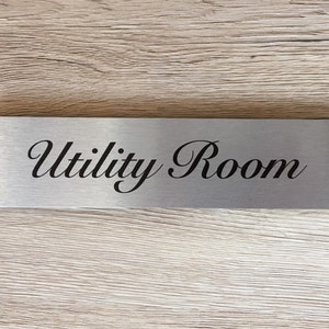 ELEGANT ROOM SIGNS Door Plaques in Brushed Silver, Gold or White Metal ...