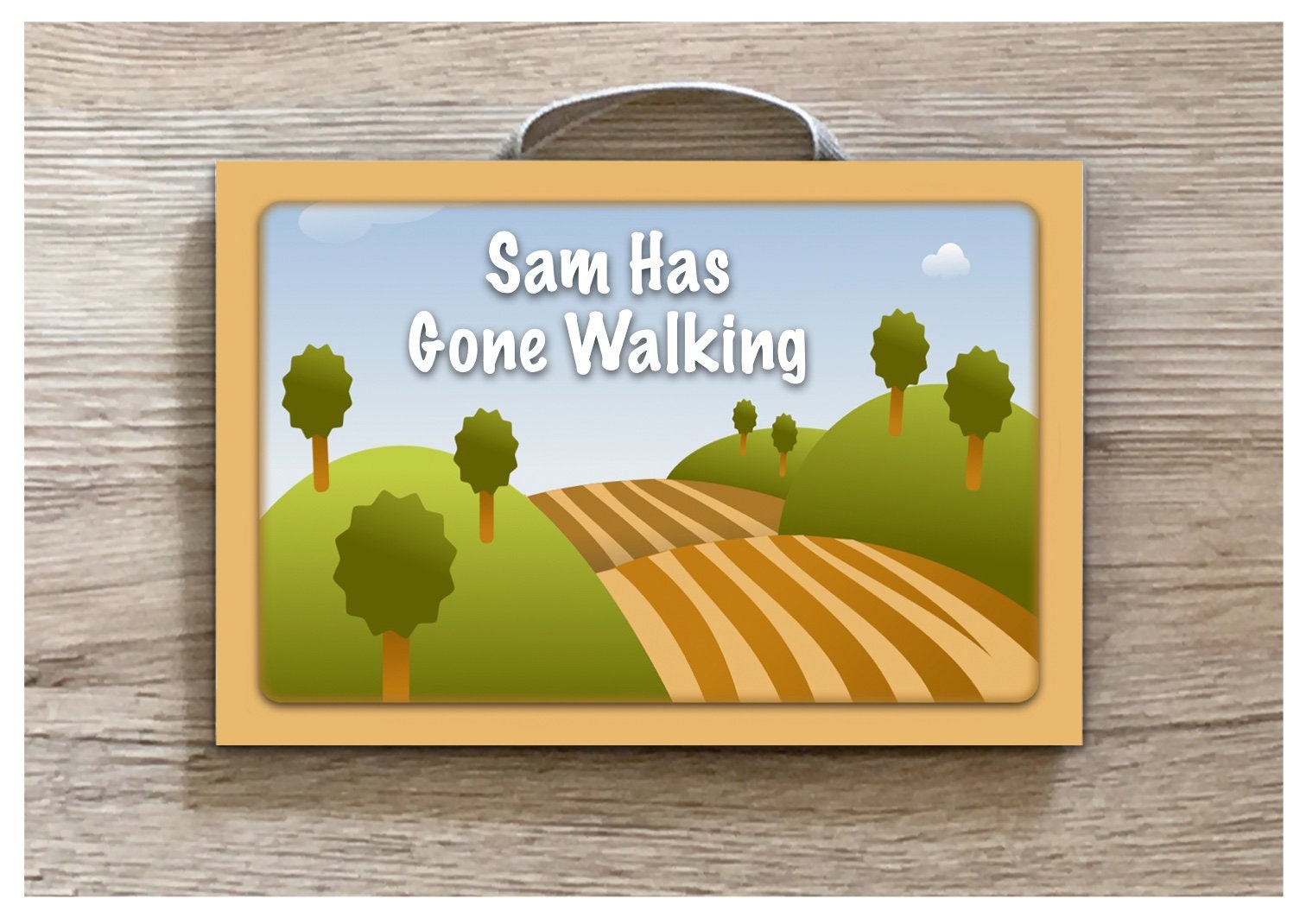 Gone Walking Sign: Personalised Fun Hanging Custom-made Door Plaque for ...