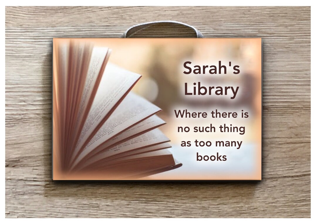 Reading Book Sign: Personalised Custom-made Door Plaque in Wood or ...